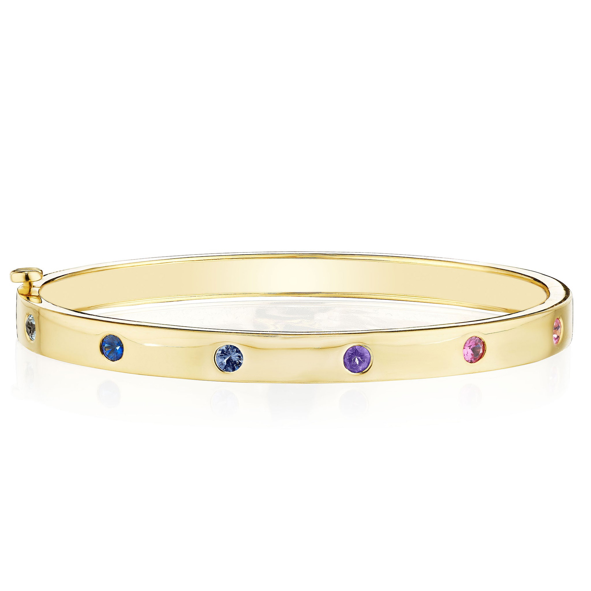 Brilliant Round Station Moderne Bangle - 18K Gold | Penny Preville