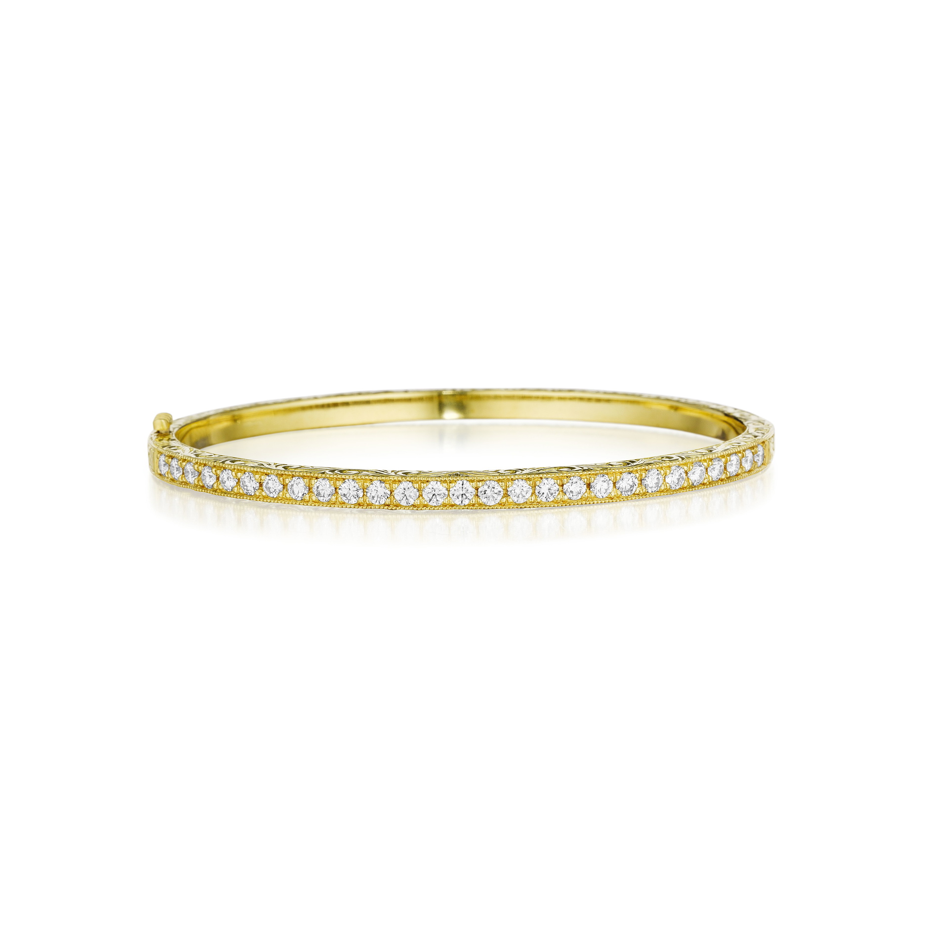 Radiant Diamond Pave Bangle Bracelet - 18k Gold | Penny Preville